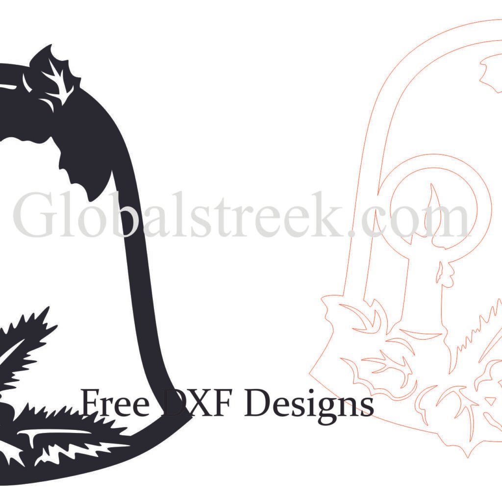 Downloadable Free DXF Files Bell Ornament Design - GlobalStreek