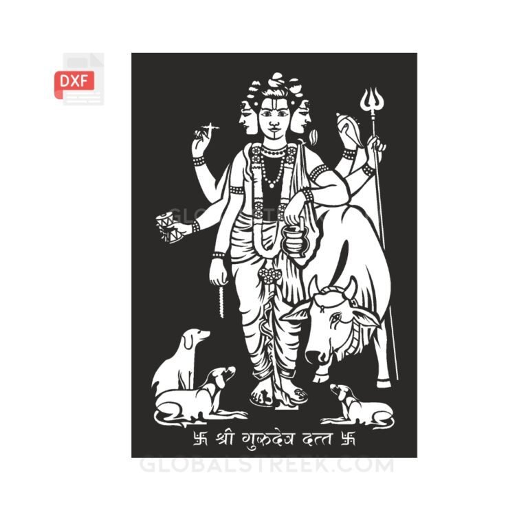Shri Gurudev Datta Stencil Vector Design