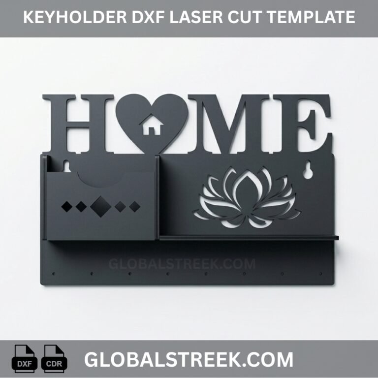 Keyholder DXF Laser Cut Template for CNC Cutting