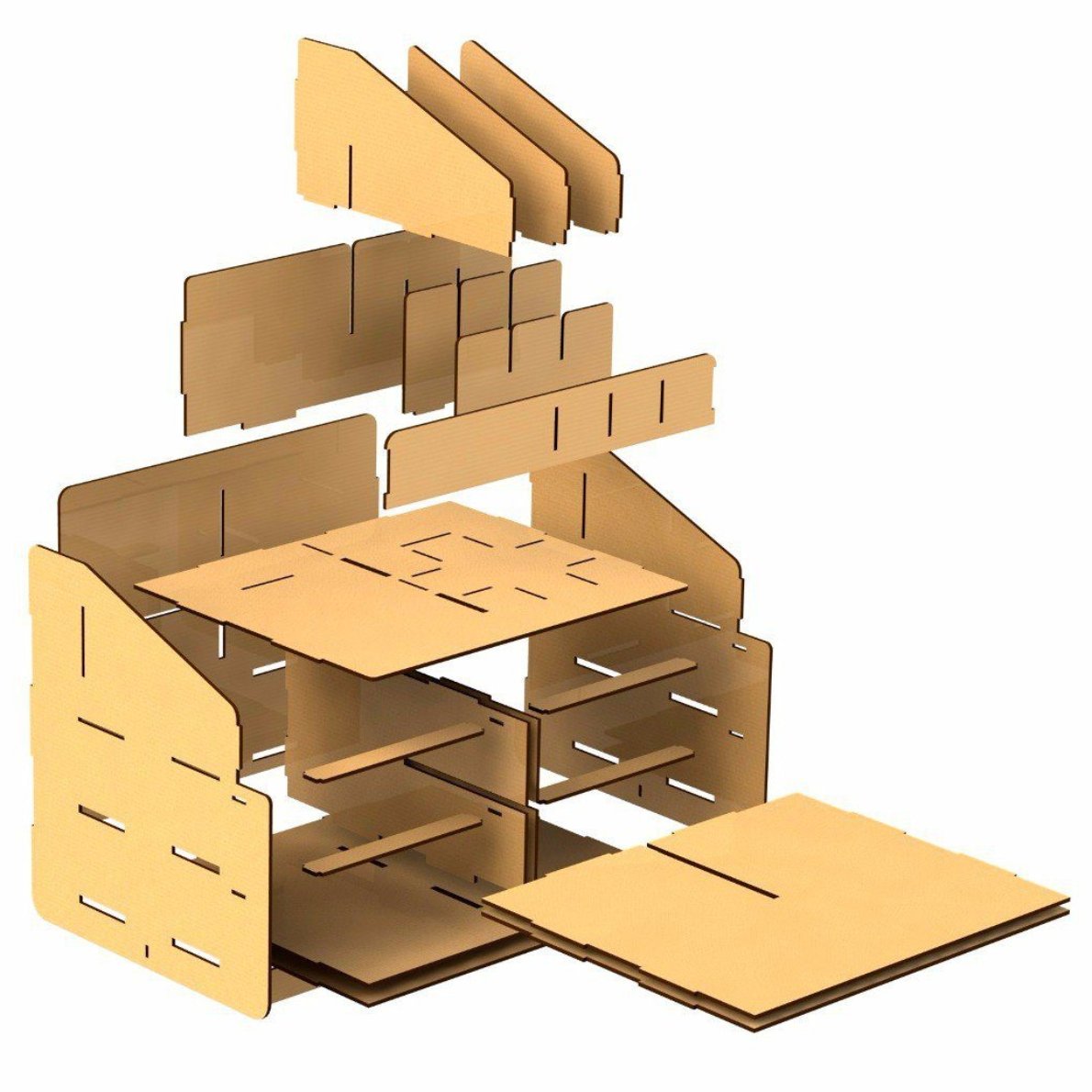 Wooden Desktop Storage Organizer with Drawer | Free Laser Cutting File ...