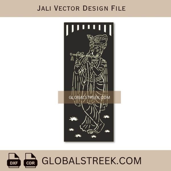 Shree Krishna Jali Laser Cutting Design ? CNC Krishna Jali Design DXF ...