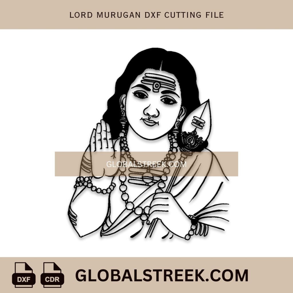 Lord Murugan DXF Cutting File – Laser Engraving & Cutting Design Download