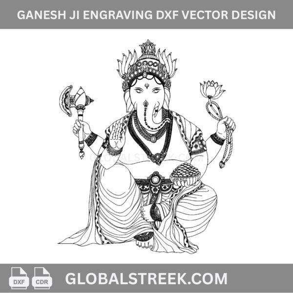 Lord Ganesha Engraving DXF File Download for Laser Machine
