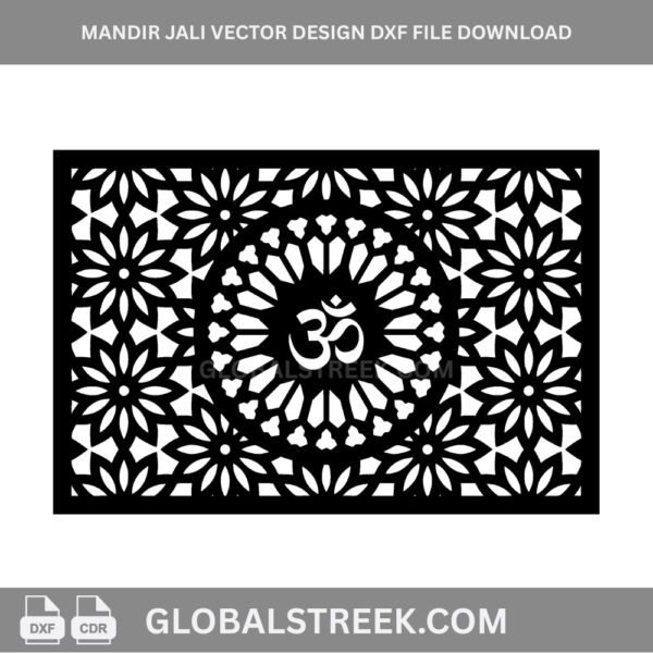 Mandir Jali Vector Design DXF File Download for CNC Laser