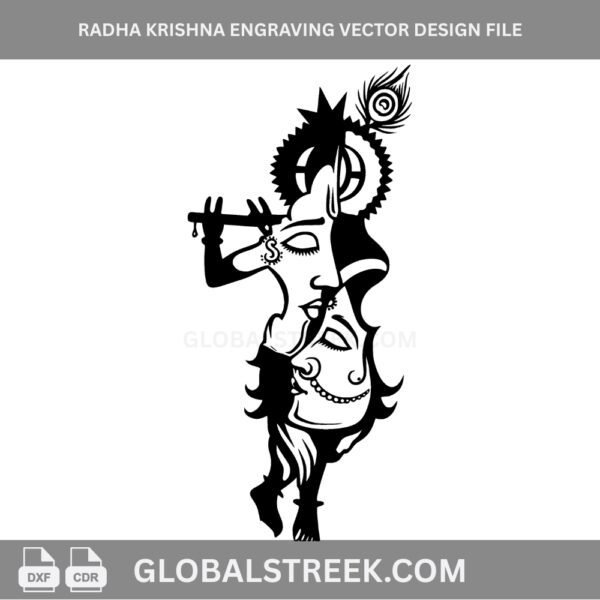 Radha Krishna Engraving Vector Design File for CNC Laser